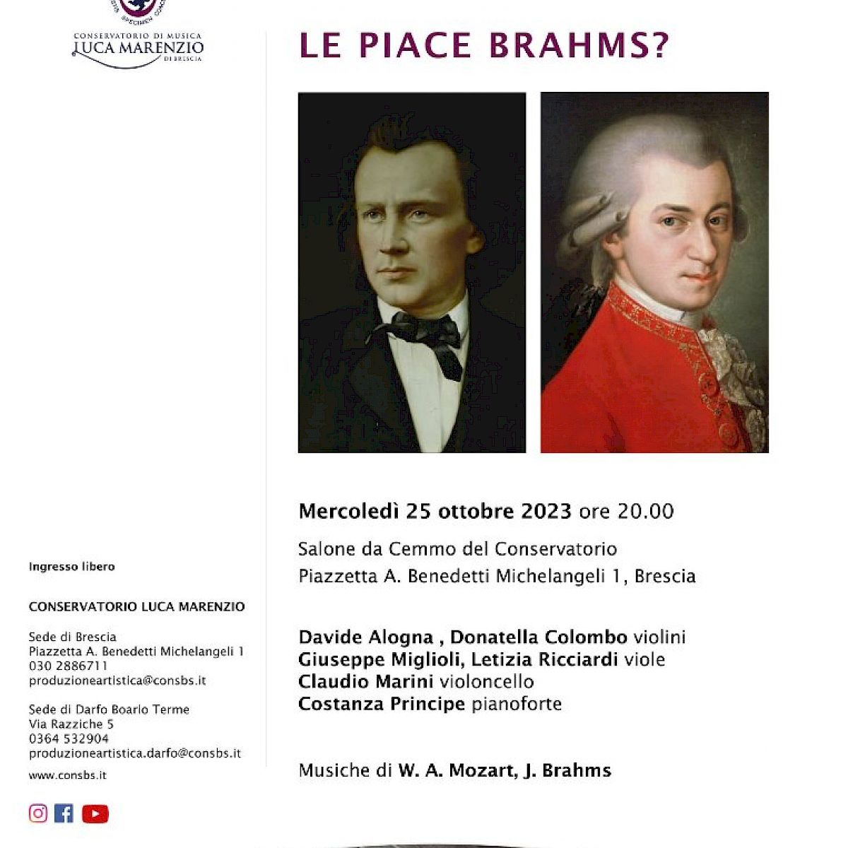 Le piace Brahms? - musica Brescia 2023